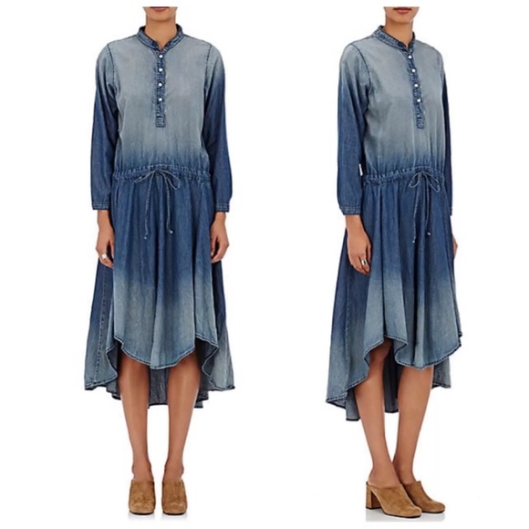 NSF | Dresses | Nsf Caleb Ombre Chambray Midi Dress S Like New | Poshmark